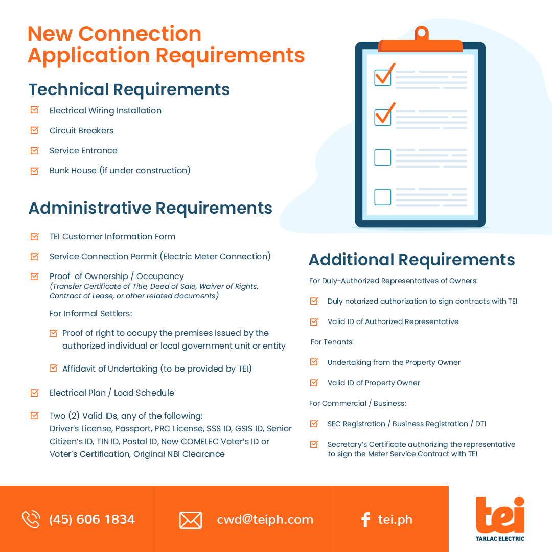 Application Requirements – Tarlac Electric